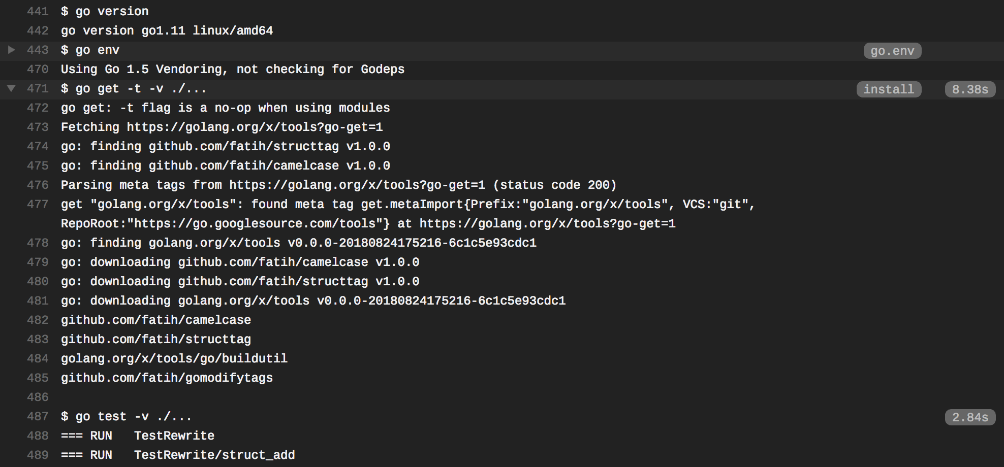 Using Go modules with vendor support on Travis CI
