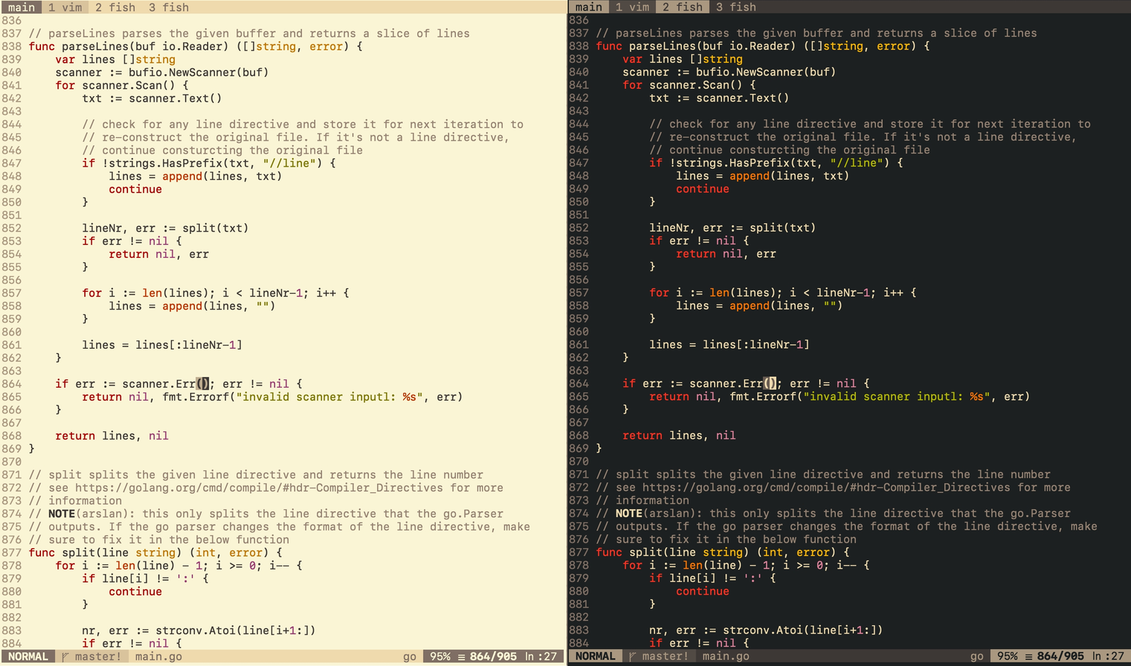 Automatic dark mode for terminal applications